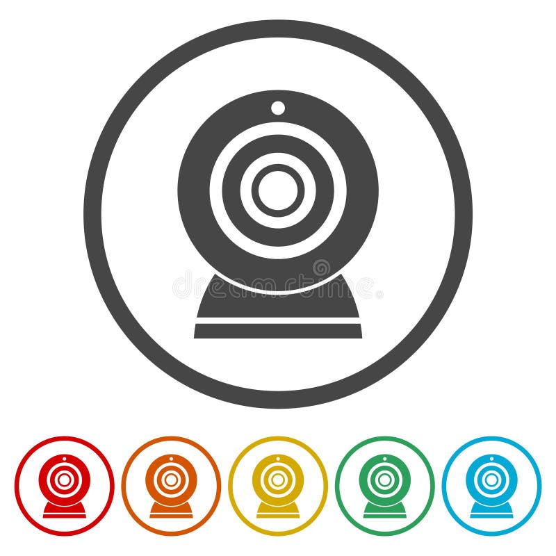 Webcam sign icon set stock vector. Illustration of equipment - 84454525