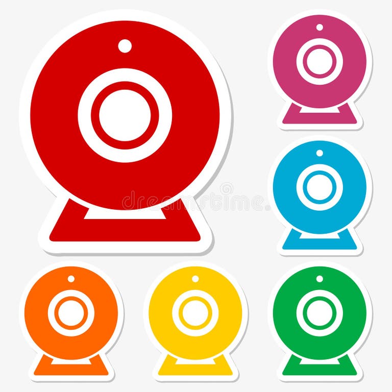 Webcam sign icon set stock vector. Illustration of equipment - 84454525