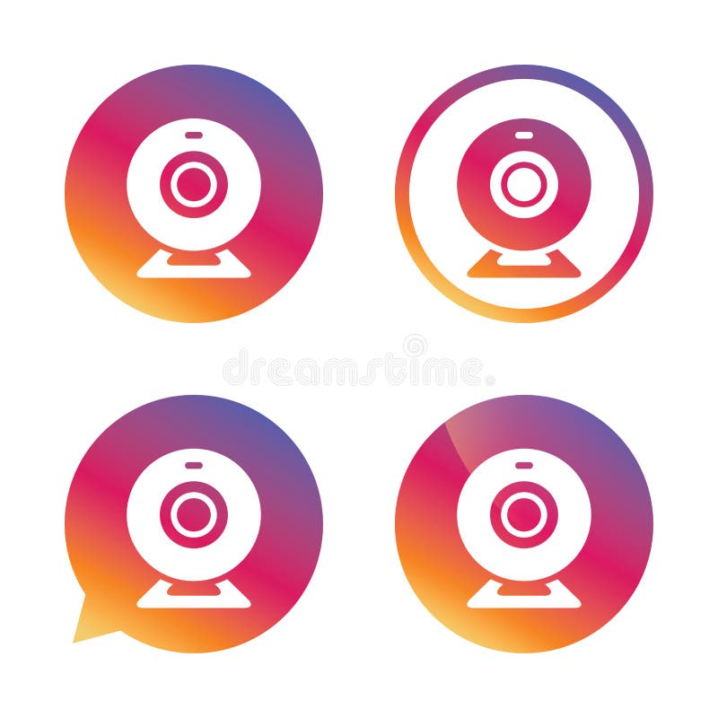 Webcam Sign Icon. Web Video Chat Symbol Stock Vector - Illustration of ...