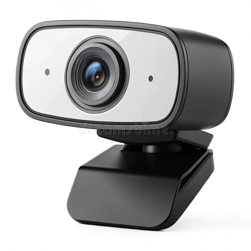 Webcam for Virtual Learning on White Background Stock Illustration ...