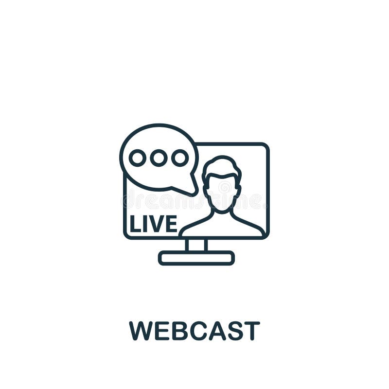 Webcast Icon. Line Simple Streaming Icon for Templates, Web Design and ...