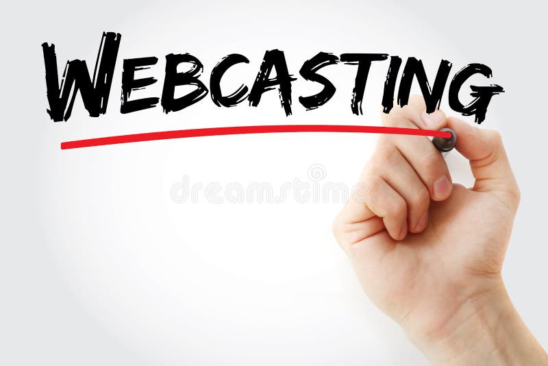 Webcasting Text with Marker Stock Photo - Image of broadcast, hand ...