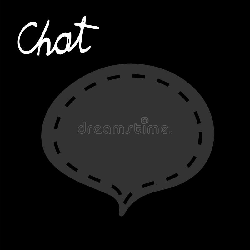 WebChat Icon. Dialog Text on Black Background Stock Vector ...