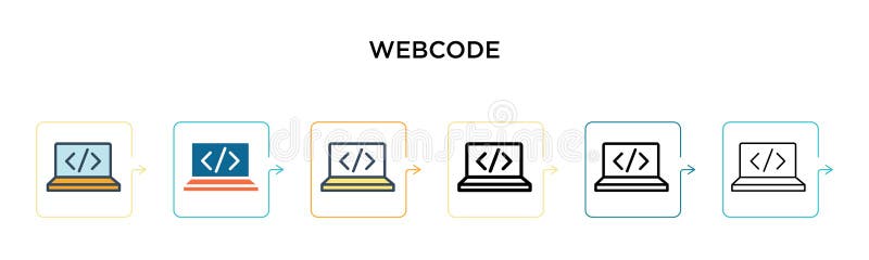 Outline Webcode Vector Icon Isolated Black Simple Line Element Illustration From Marketing