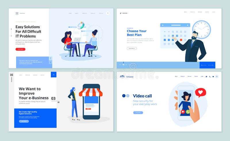 Web Page Design Templates Collection of Business Software and Tool, E ...
