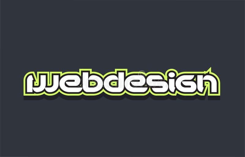 Webdesign Web Design Word Text Logo Design Green Blue White Stock ...