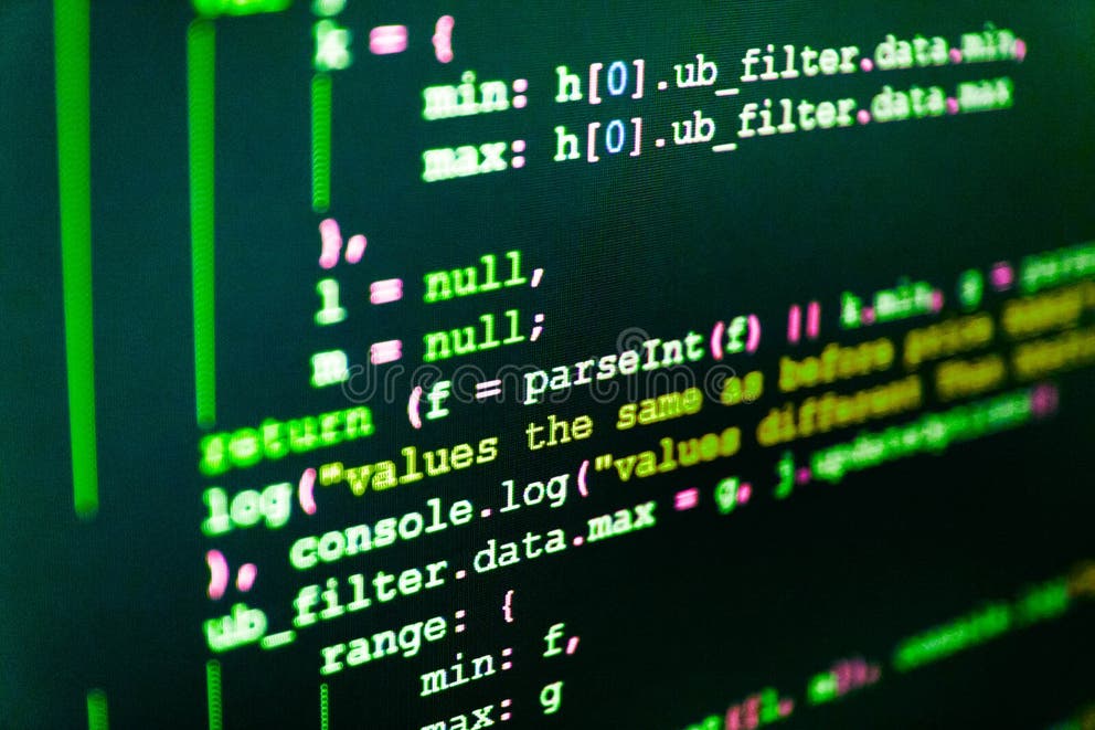 It Coding on Monitor Screen. Python Programming Stock Photo - Image of ...