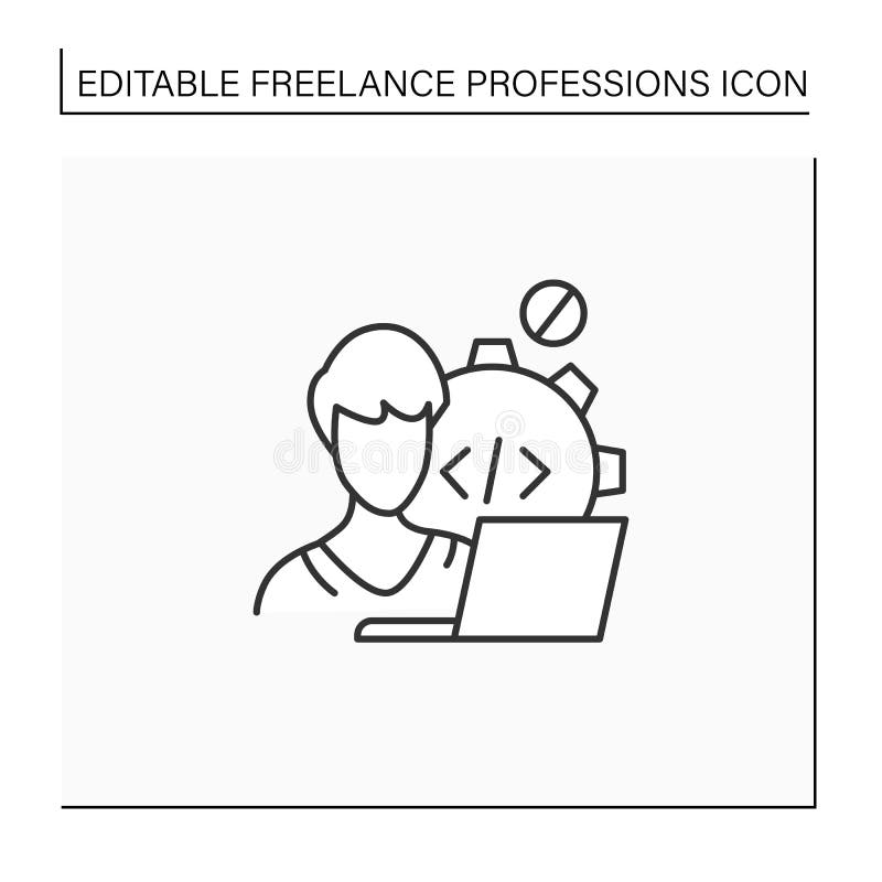 Web Developer Line Icons Collection Html Css Javascript Bootstrap Jquery Php Mysql Vektor Und