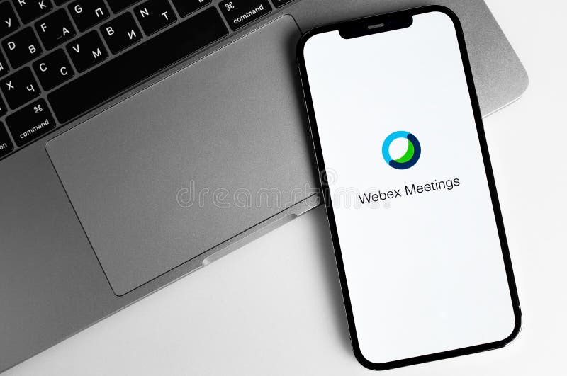 Webex Meetings Logo Mobile App on Screen Smartphone Editorial Stock ...