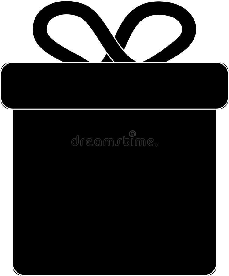 WebGift Box Icon, Black Gift Boxes with Ribbon, Present Box with Ribbon ...