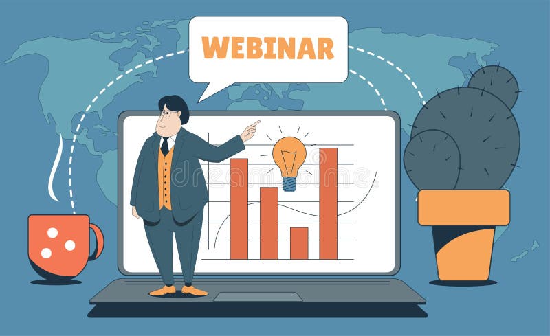 Webinar Illustration Landing Page Stock Vector - Illustration of ...