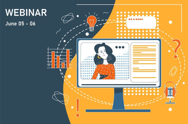 Webinar Advertising Banner. Online Learning Course Stock Vector ...