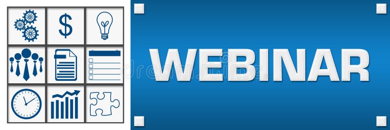 Webinar Business Symbols Grid Left Stock Illustration - Illustration of ...