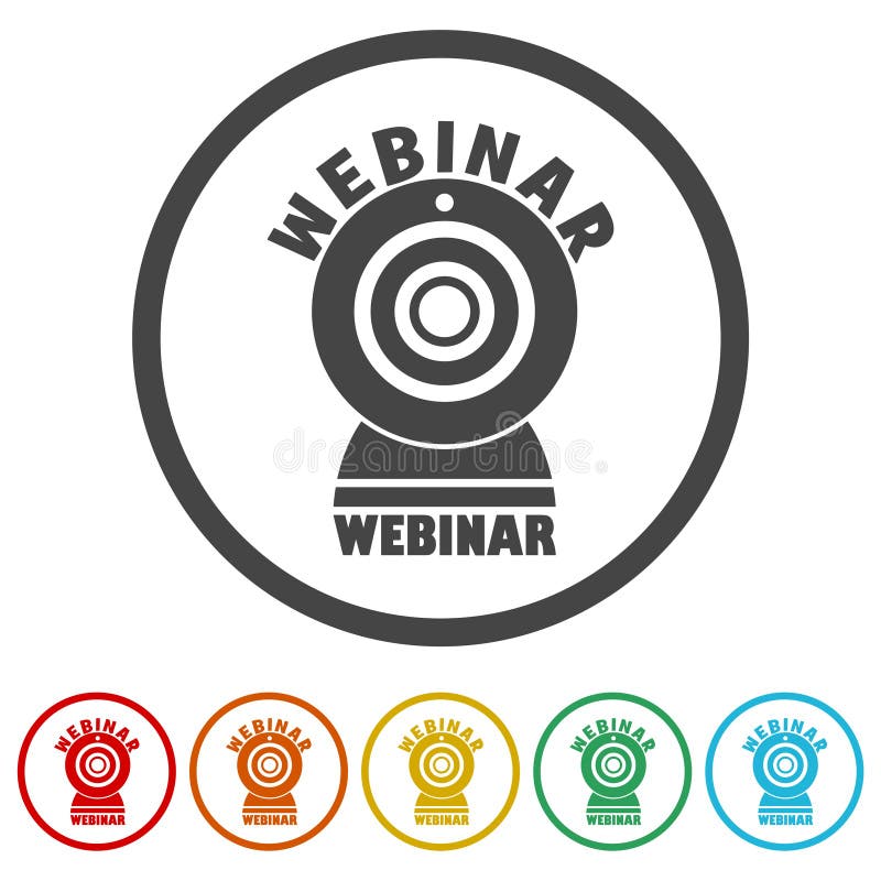 Webinar Camera Icon. Set Icons Colorful Stock Vector - Illustration of ...