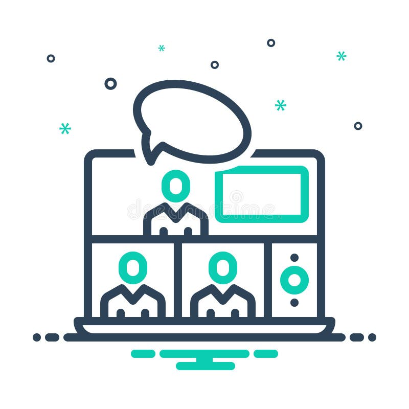 Mix Icon for Webinar Chat, Webinar and Conference Stock Vector ...