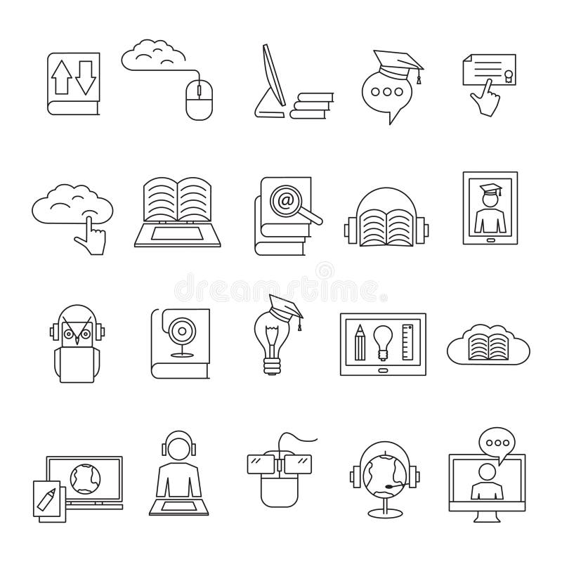 Webinar College Icon. Online Education. Digital Training School of ...