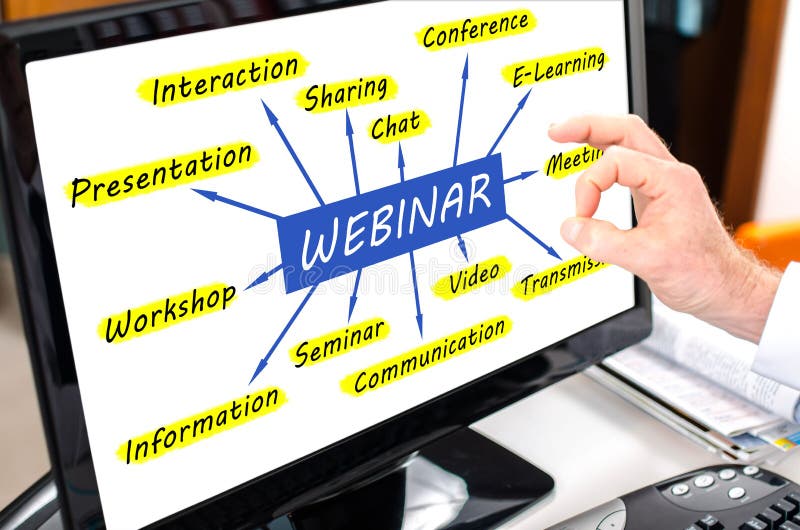 Webinar Concept on a Computer Monitor Stock Image - Image of online ...