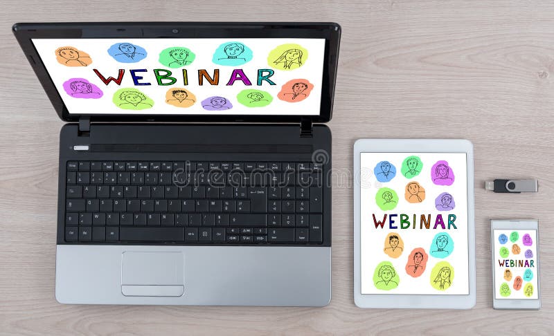 Webinar Concept on Different Devices Stock Image - Image of tablet ...