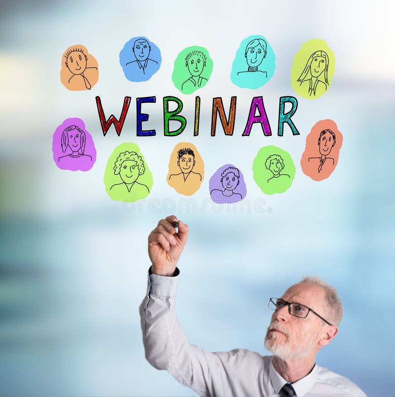 Businessman Drawing Webinar Concept Stock Photo - Image of school ...