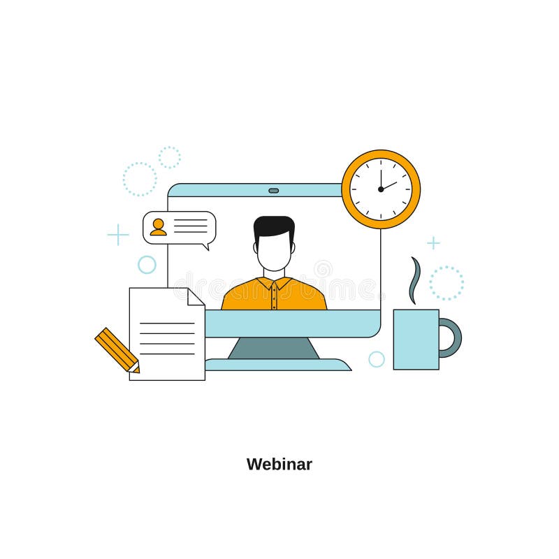 Webinar Concept Illustration Stock Vector - Illustration of computer ...