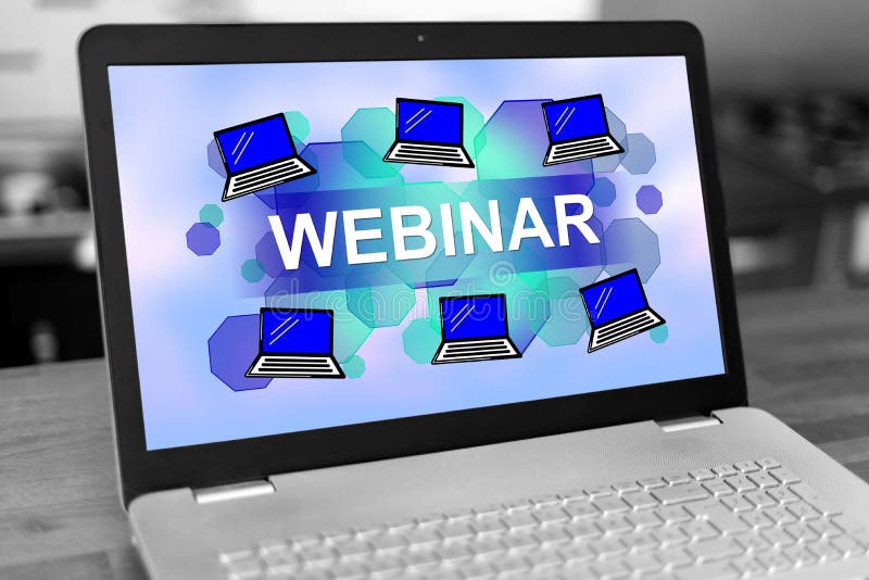 Webinar Concept on a Laptop Stock Image - Image of internet, concept ...