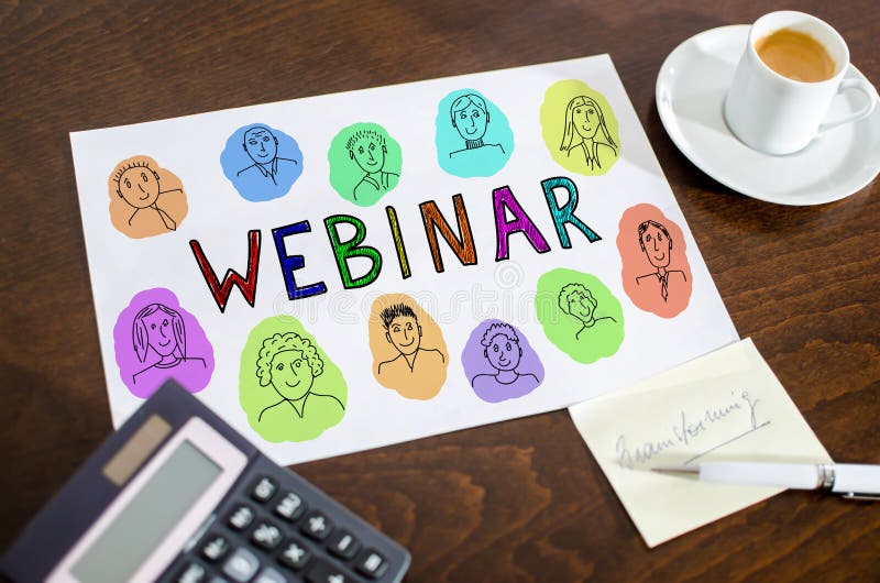 Webinar concept on a paper stock image. Image of paper - 87429415