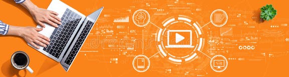 Webinar Concept with Person Using a Laptop Editorial Stock Image ...