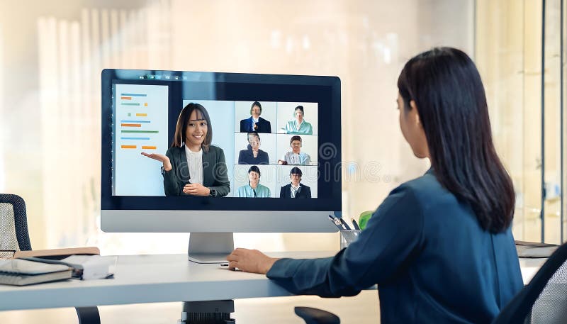 Webinar Concept Showing a Computer Screen with a Presenter and ...