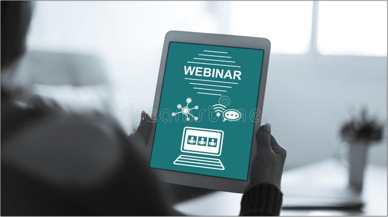 Webinar Concept on a Tablet Stock Image - Image of seminar, study ...