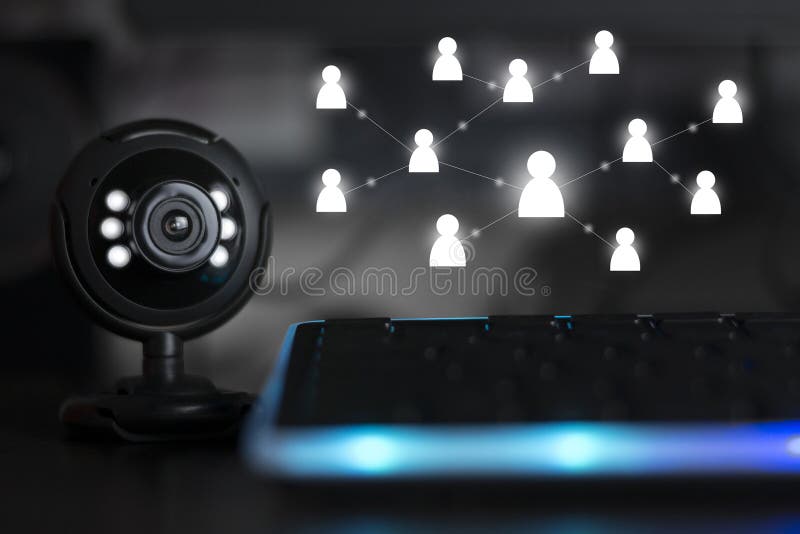 Usb Web Camera Webinar Conference Call Stock Image - Image of ...
