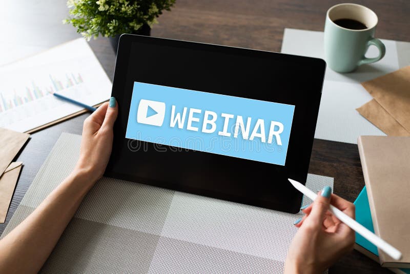 Webinar, E-learning, Online Education Concept on Screen. Stock Image ...