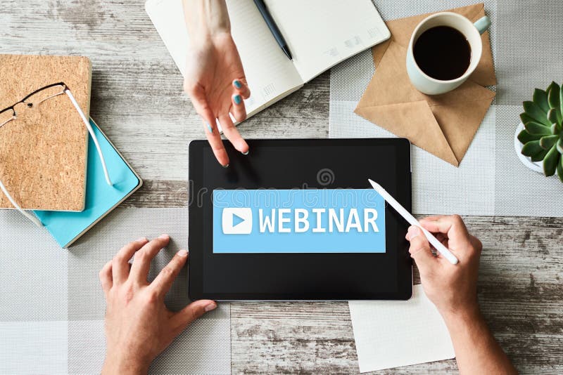 Webinar, E-learning, Online Education Concept on Screen. Stock Photo ...