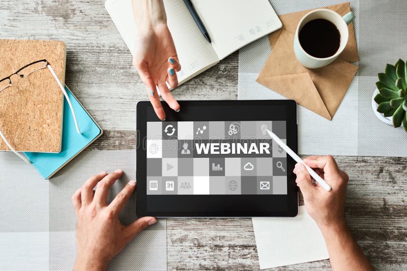 Webinar, E-learning, Online Education Concept on Screen. Stock Image ...