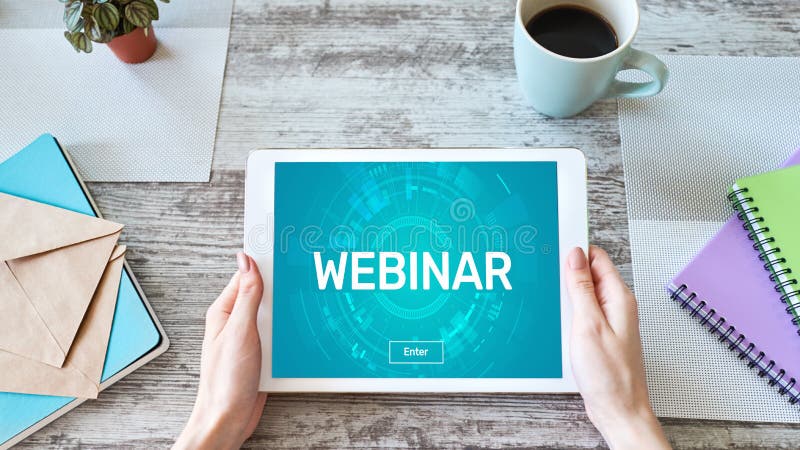 Webinar, E-learning, Online Education Concept on Screen. Stock Image ...