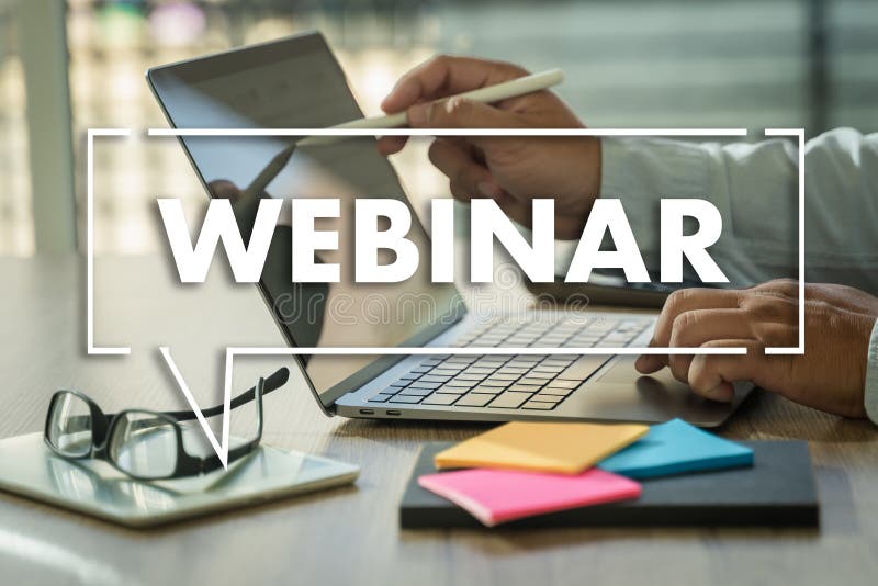 Webinar, Hands-on Table Use E-business Connection on Computer, Man ...