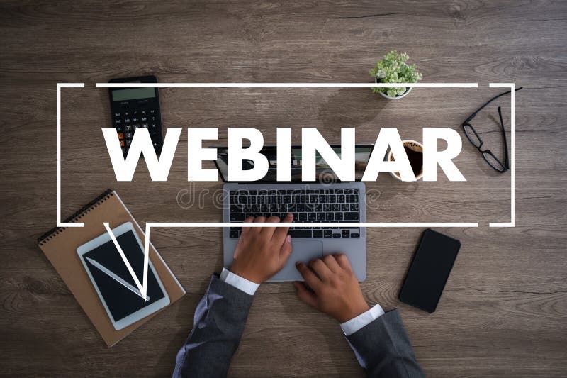 Webinar, Hands-on Table Use E-business Connection on Computer, Man ...