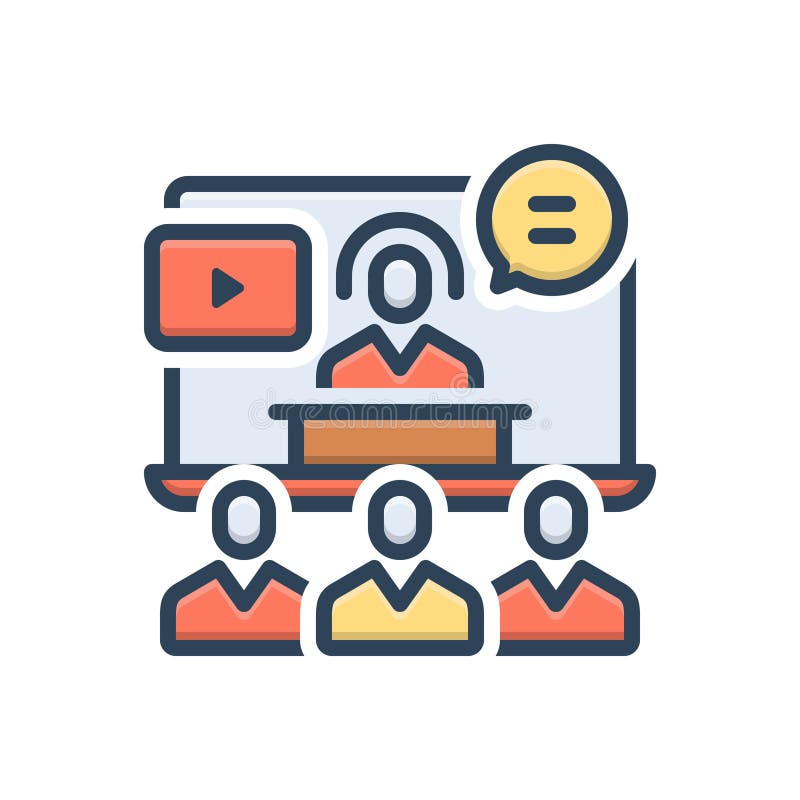 Color Illustration Icon for Webinar, Online and Education Stock ...