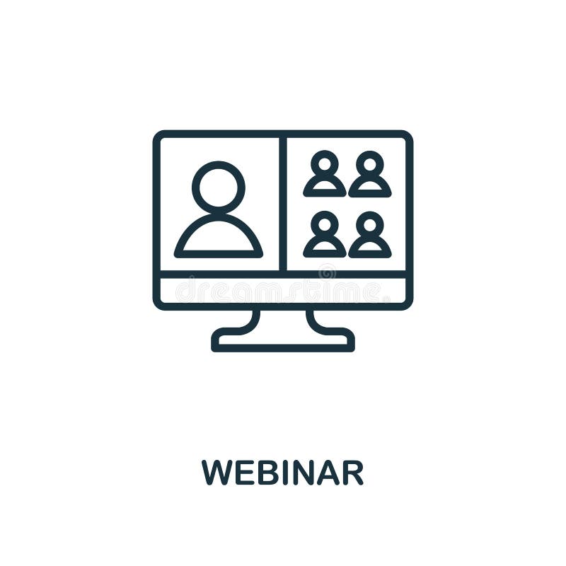 Webinar Icon Outline Style. Thin Line Creative Webinar Icon for Logo ...