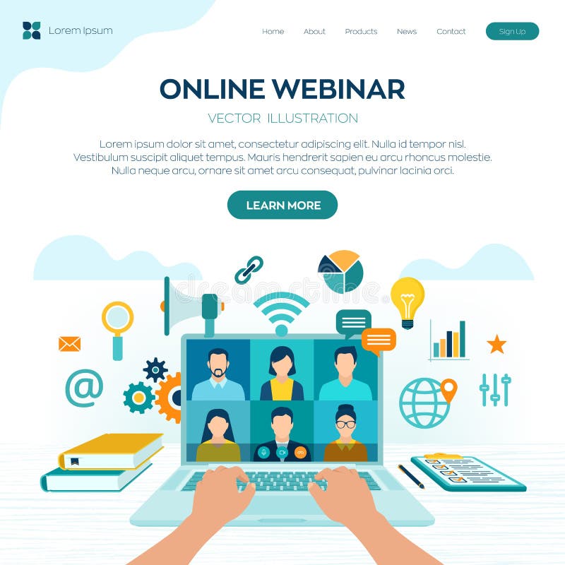 Concept of Video Conference Stock Illustration - Illustration of ...