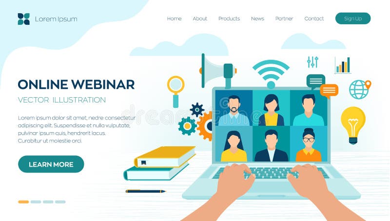 Concept of Video Conference Stock Illustration - Illustration of ...