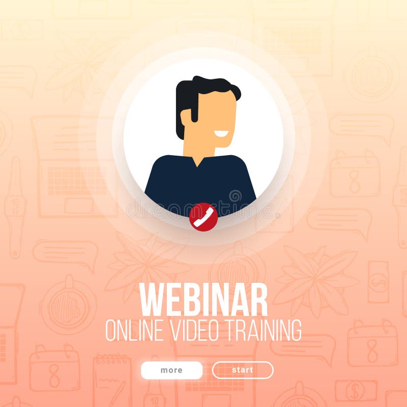 Webinar Doodle Concept stock vector. Illustration of online - 96878741