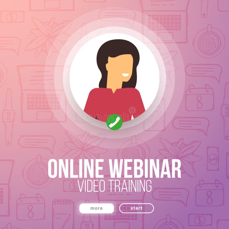 Webinar Doodle Concept stock vector. Illustration of online - 96878741