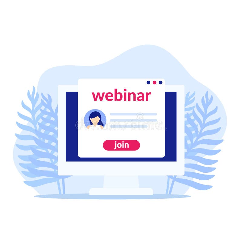 Webinar, Join Online Training Vector Icon Stock Vector - Illustration ...