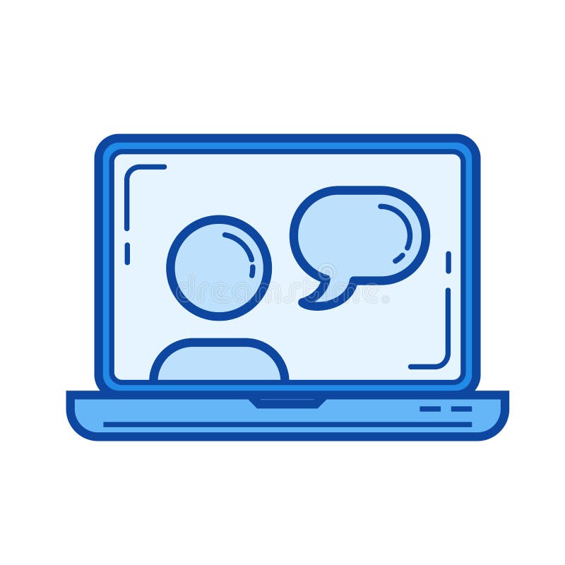 Webinar line icon. stock vector. Illustration of human - 100291205