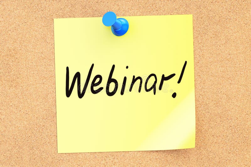 Webinar Note Pinned O a Cork Notice Board, 3D Rendering Stock ...