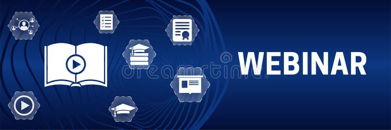 Webinar Online Learning Banner Background with Icons Stock Vector ...