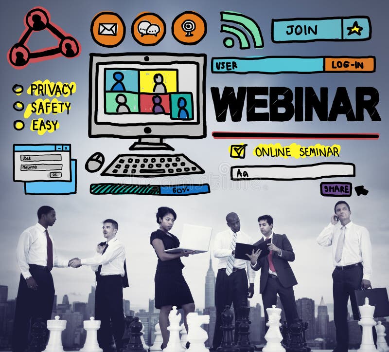 Webinar Online Seminar Global Conmmunications Concept Stock Image ...