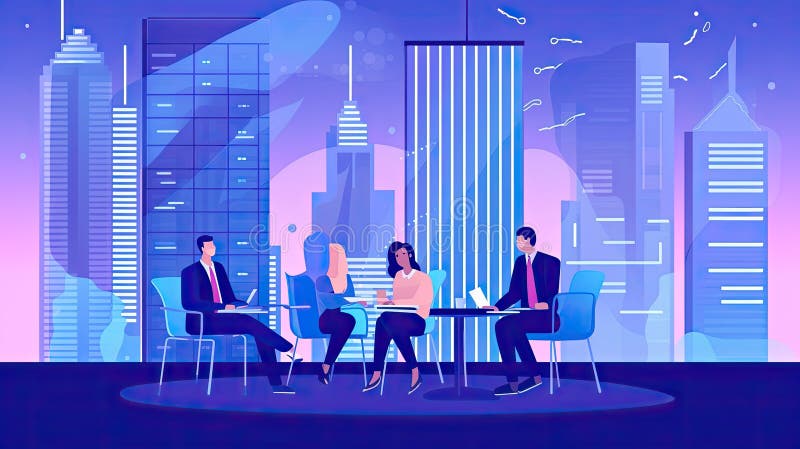 Webinar Panel Discussion Flat Illustration - Generative AI. Stock ...