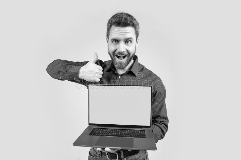 Webinar Pc Advertisement. Businessman Presenting Product. Success ...