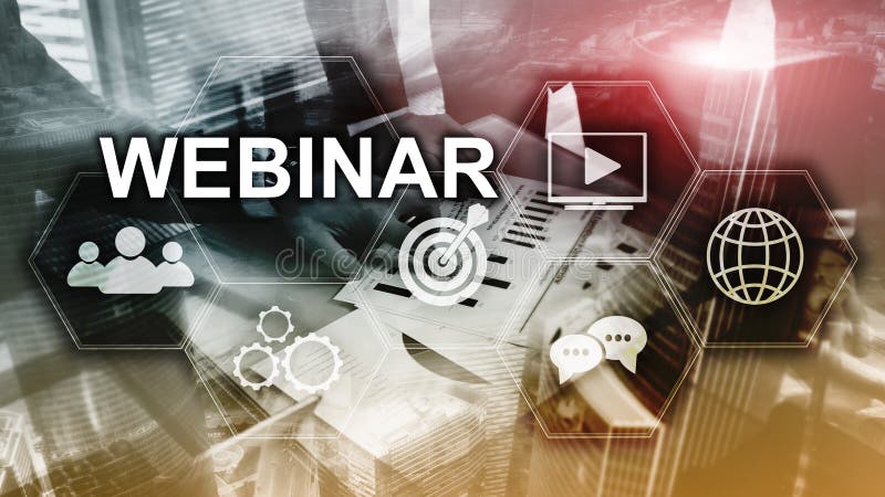 Webinar, Personal Development and E-learning Concept on Blurred ...